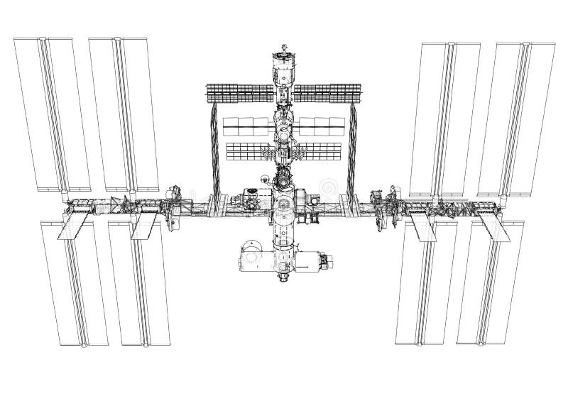 International Space Station Outline. Vector Stock Vector - Illustration ...