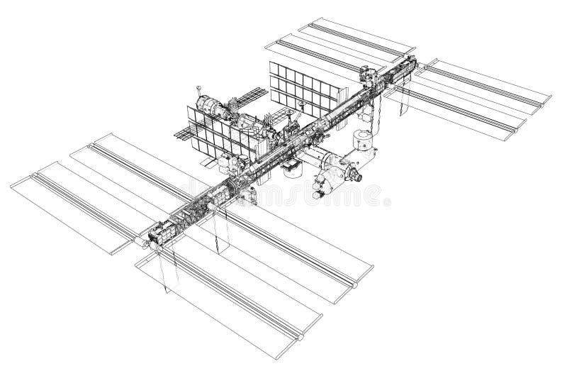 International Space Station Outline. Vector Stock Vector - Illustration ...