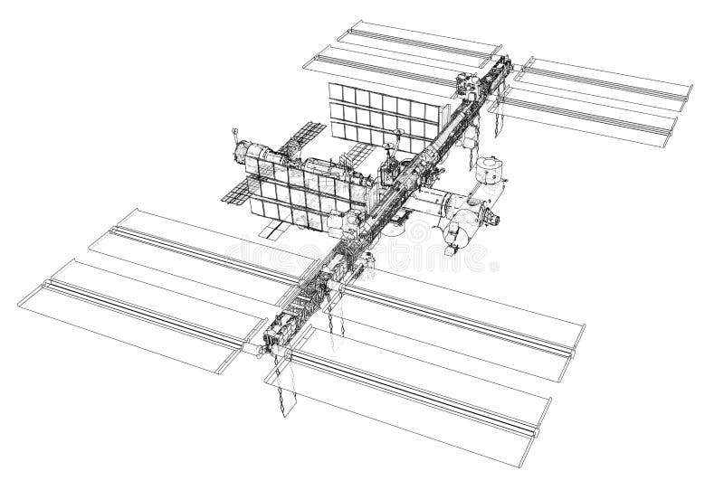 International Space Station Outline. Vector Stock Vector - Illustration ...