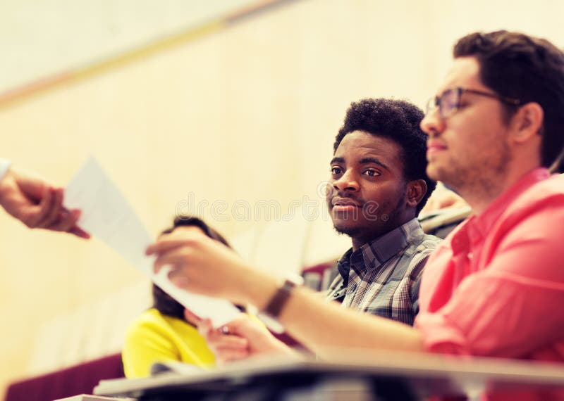 International Students with Test on Lecture Stock Photo - Image of ...