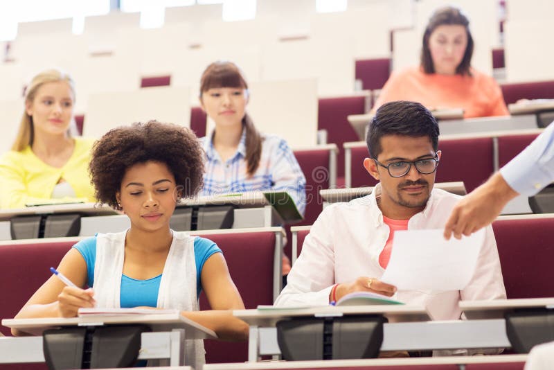 International Students with Test on Lecture Stock Photo - Image of ...