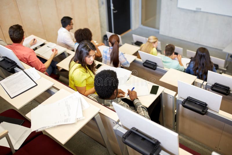 International Students at University Lecture Hall Stock Photo - Image ...