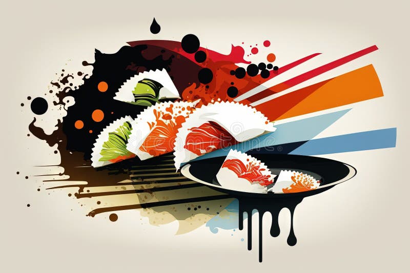 International Sushi Day Abstract Illustration Generative Ai Stock ...