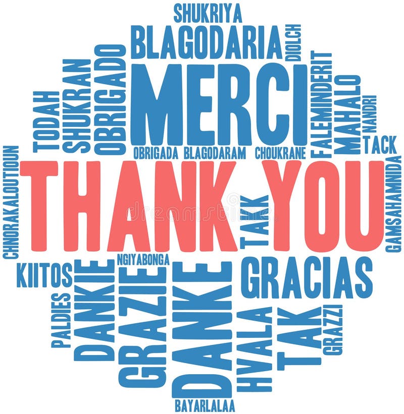 International Thank You Word Cloud Stock Vector - Illustration of ...