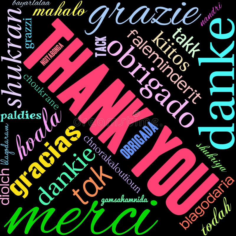 International Thank You Word Cloud Stock Vector - Illustration of ...