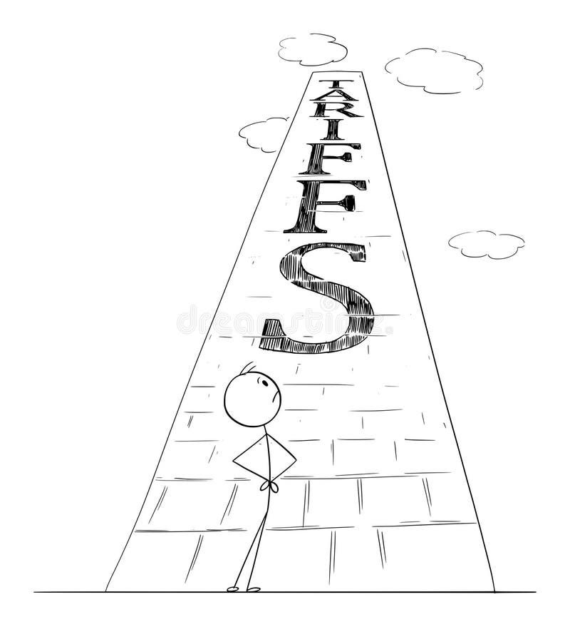 International Trade and High Tariffs , Vector Cartoon Stick Figure ...