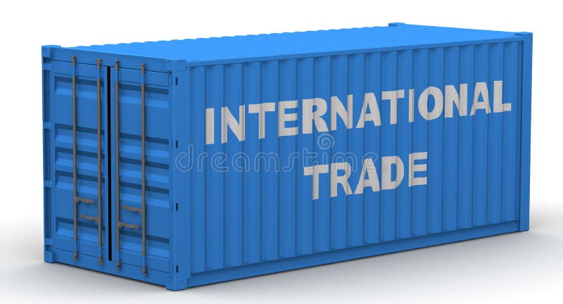 International Trade. Labeled Cargo Container Stock Illustration ...