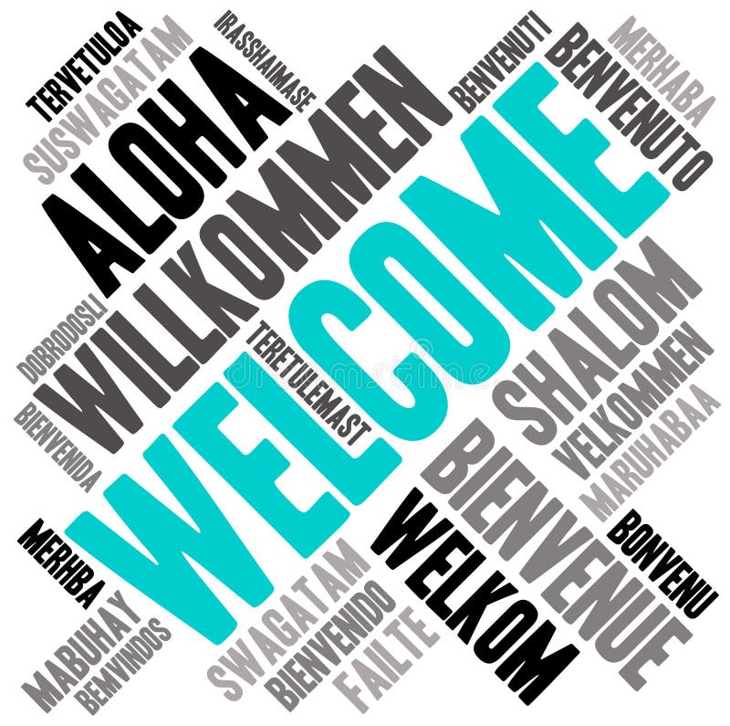 International Welcome Word Cloud Stock Vector - Illustration of ...