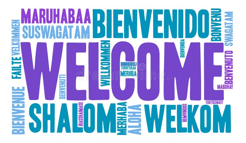International Welcome Word Cloud Stock Vector - Illustration of ...