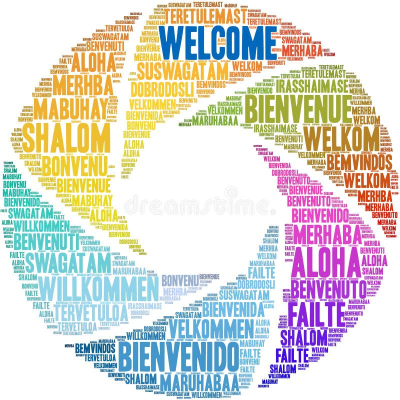 International Welcome Word Cloud Stock Vector - Illustration of ...