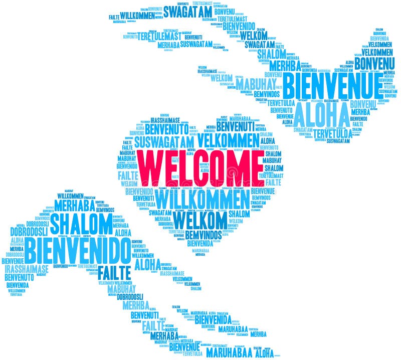 International Welcome Word Cloud Stock Vector - Illustration of ...