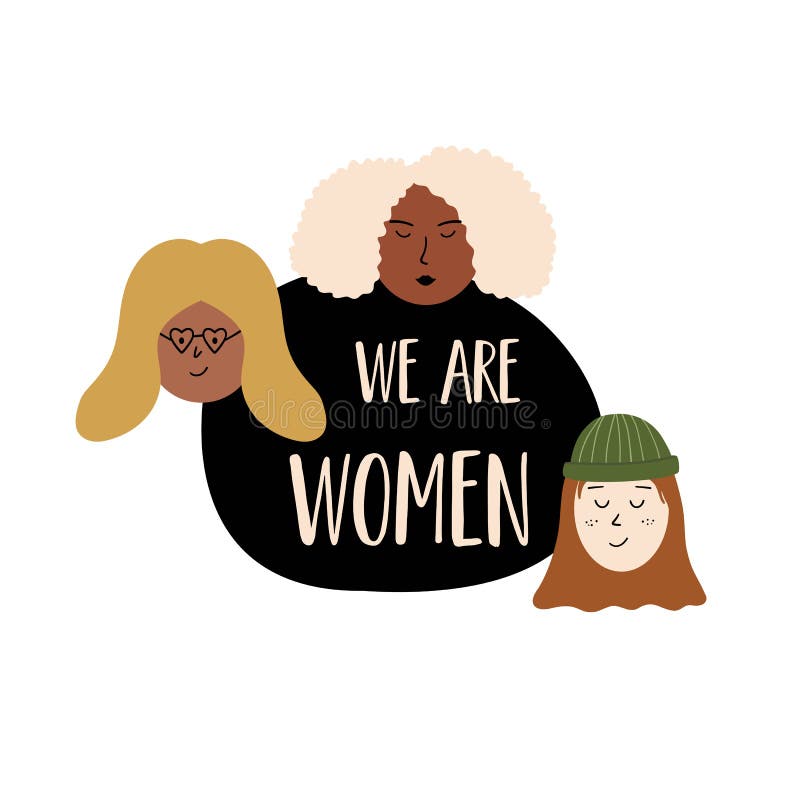 International Womens Day Graphic Element We Are Women Three Female