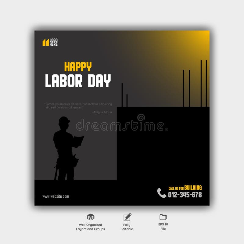International Workers Day 1st May Labor Day Social Media Post Vector ...