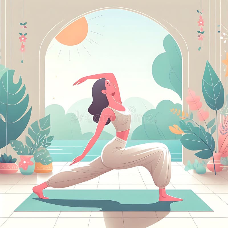 International Yoga Day with Woman Doing Yoga, Image is Generated with ...