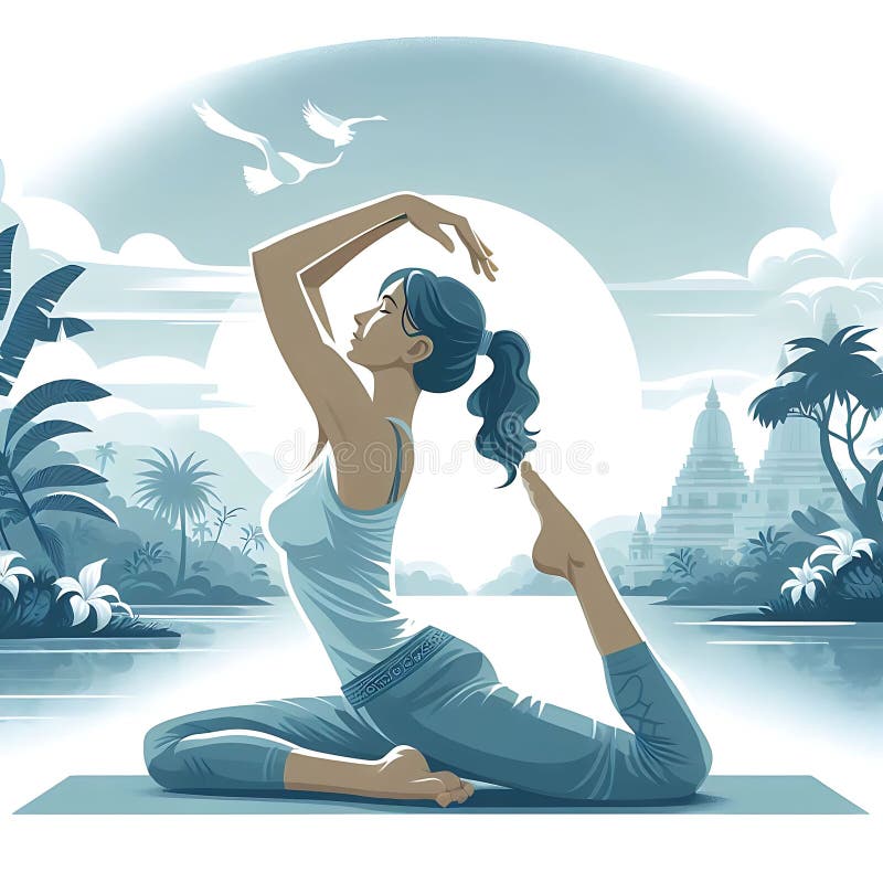 International Yoga Day with Woman Doing Yoga, Image is Generated with ...