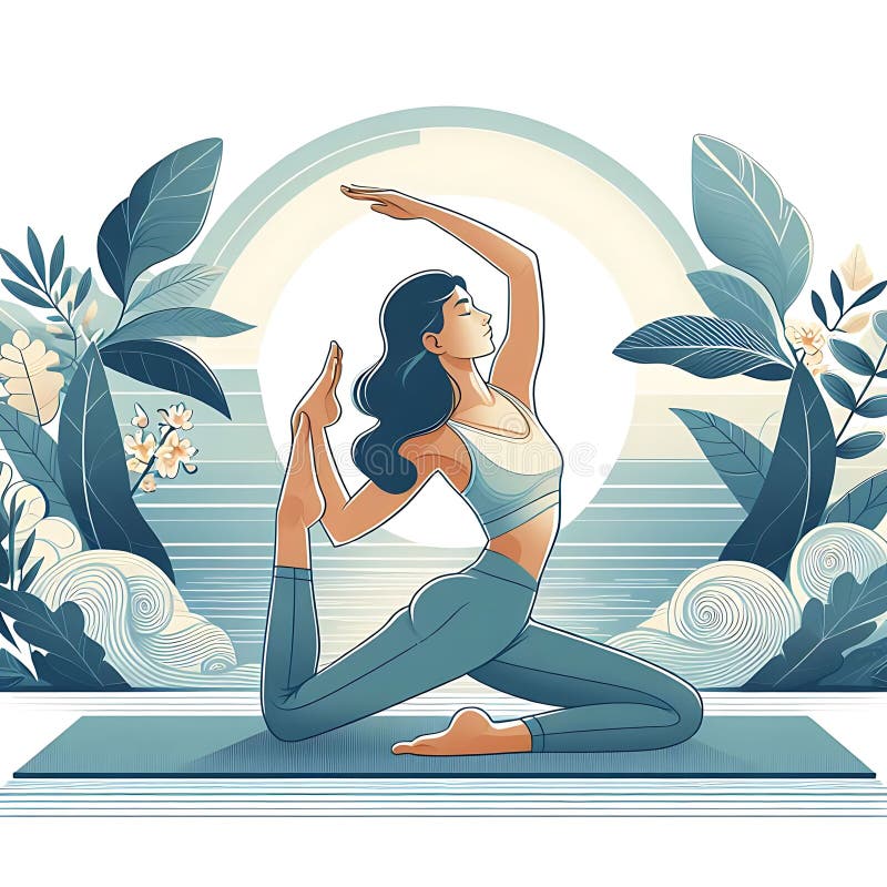 International Yoga Day with Woman Doing Yoga, Image is Generated with ...