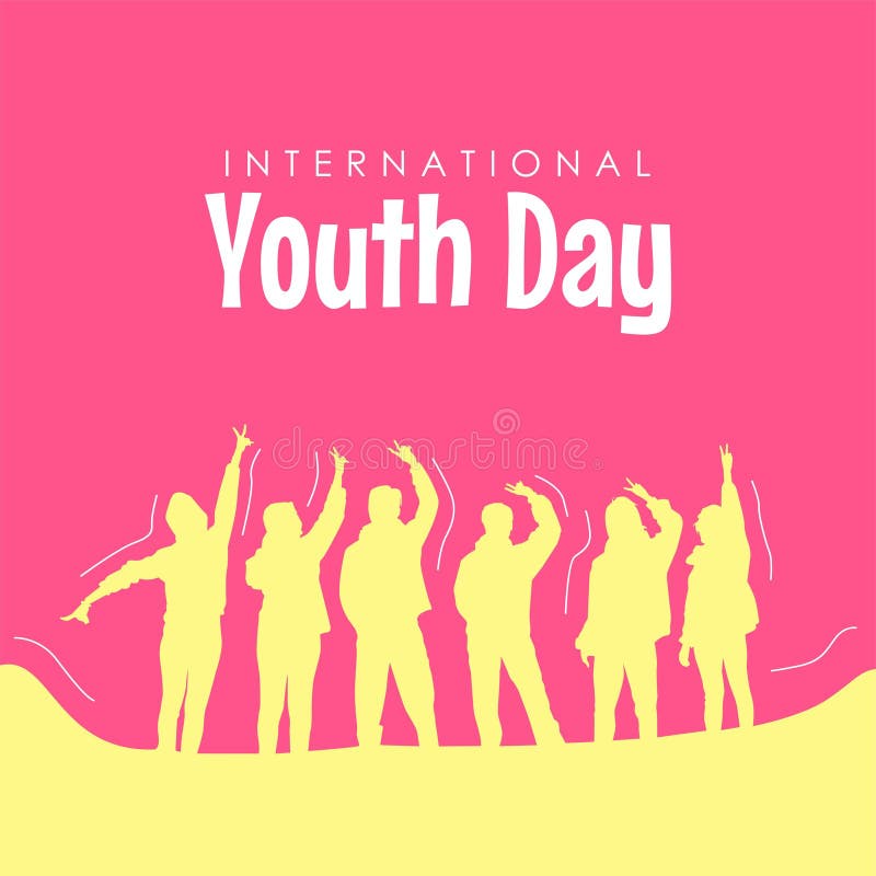 International Youth Day Poster Template Flat Design Stock Vector ...