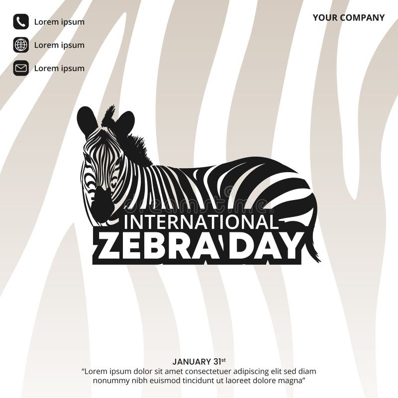 International Zebra Day with Zebra Pattern Stock Vector - Illustration ...