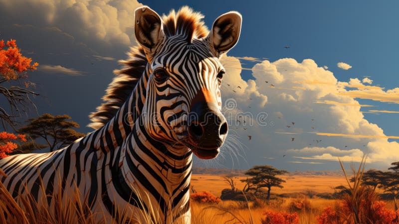 International Zebra Day in Sunset Stock Illustration - Illustration of ...