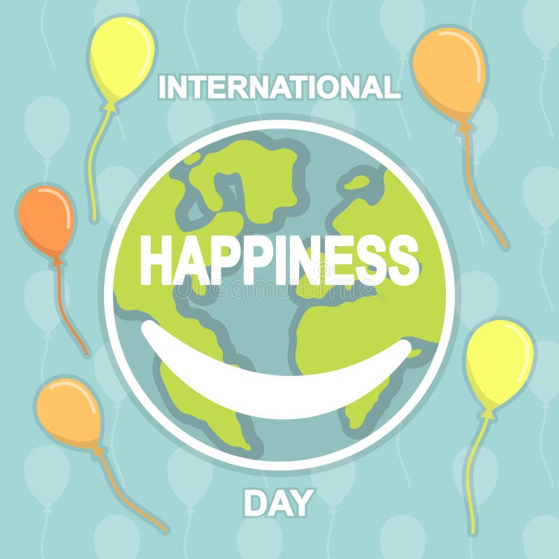 Grafisch Voor Internationale Dag Van Geluk 20 Maart Vector Illustratie ...