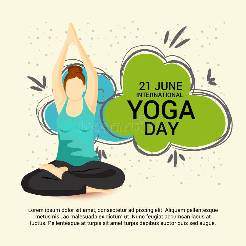 Internationaler Yoga-Tag stock abbildung. Illustration von zeichen ...