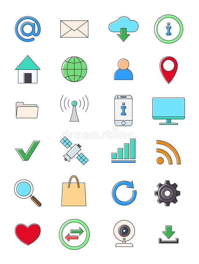 Interner icons set stock vector. Illustration of mobile - 68795656