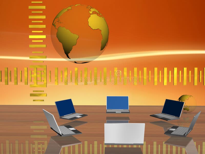 Globe Network Connection. Matrix Technology Stock Vector - Illustration ...