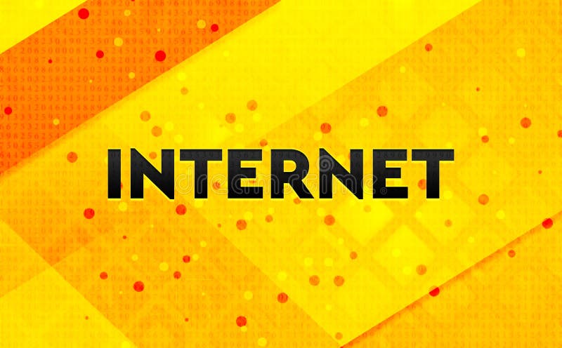 Internet Abstract Digital Banner Yellow Background Stock Illustration ...