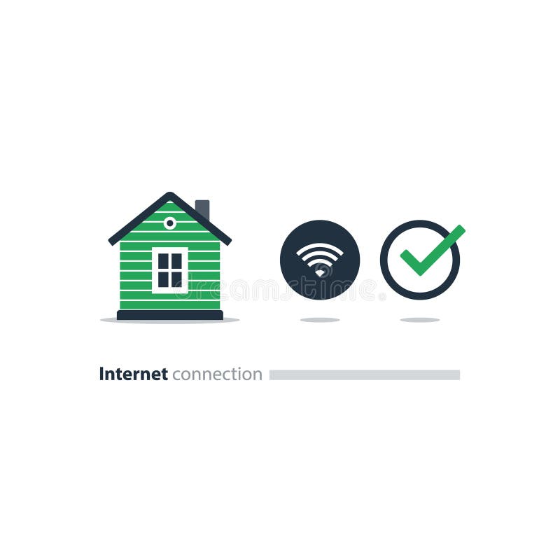 Internet Access at Home, Wi-fi Icon, Smart Solution Concept Stock ...