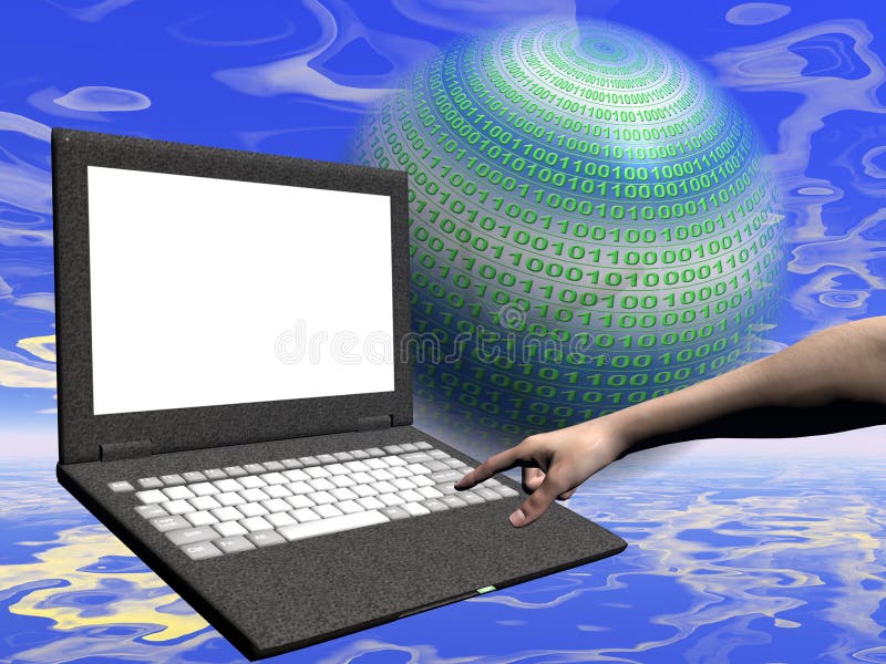 Internet access, laptop stock illustration. Illustration of network ...