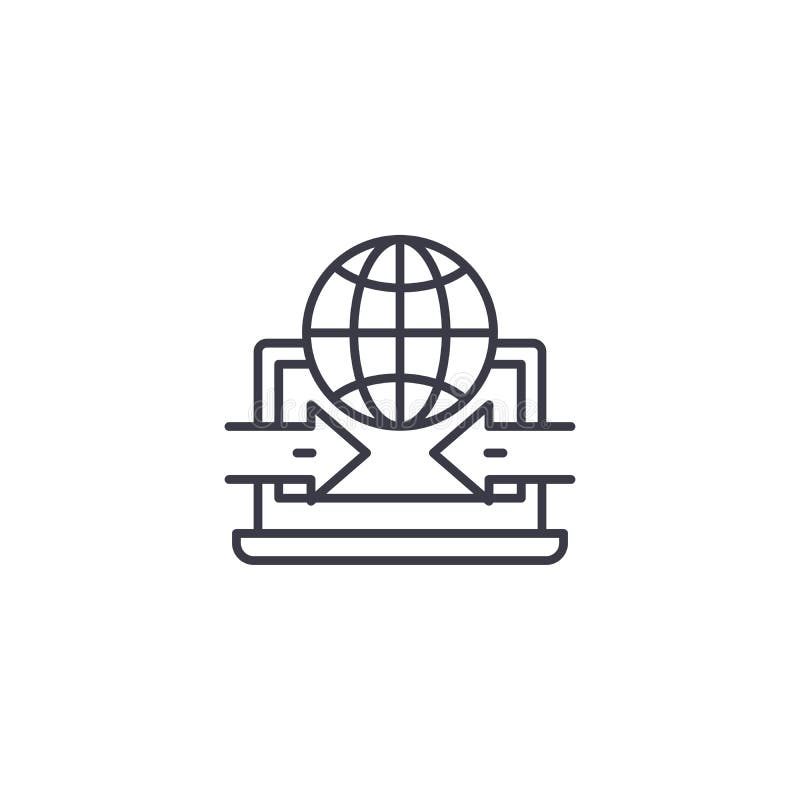 Internet Access Linear Icon Concept. Internet Access Line Vector Sign ...