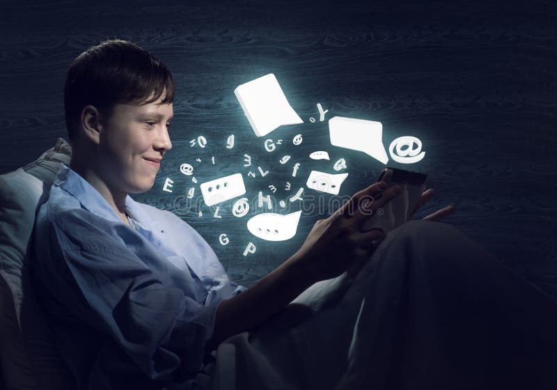 Internet addiction stock image. Image of illuminated - 51392543