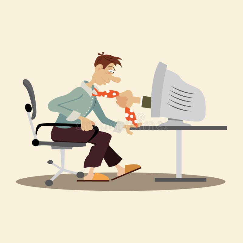 The Internet is Addictive Man Stock Vector - Illustration of trader ...