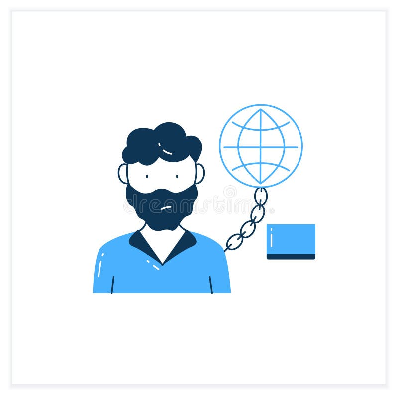 Internet Addition Flat Icon Stock Vector - Illustration of busy, line ...