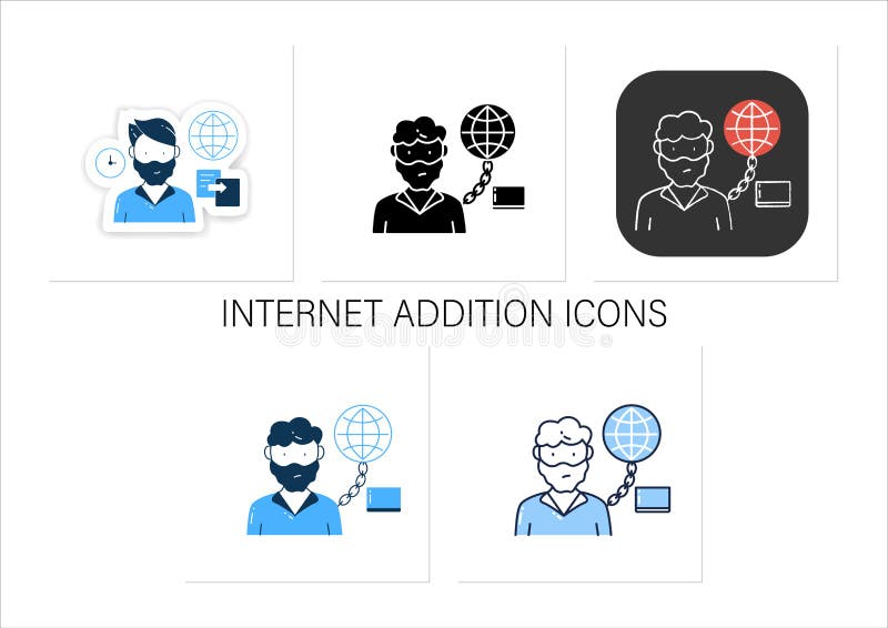 Internet Addition Icons Set Stock Vector - Illustration of addition ...