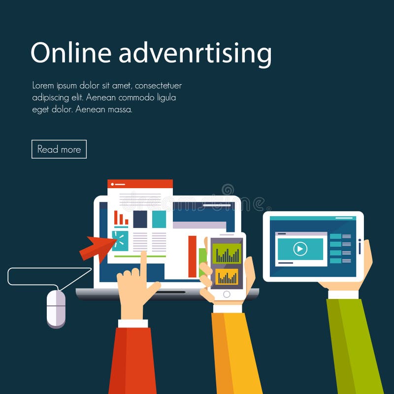 Internet Advertising stock vector. Illustration of advertising - 58389822