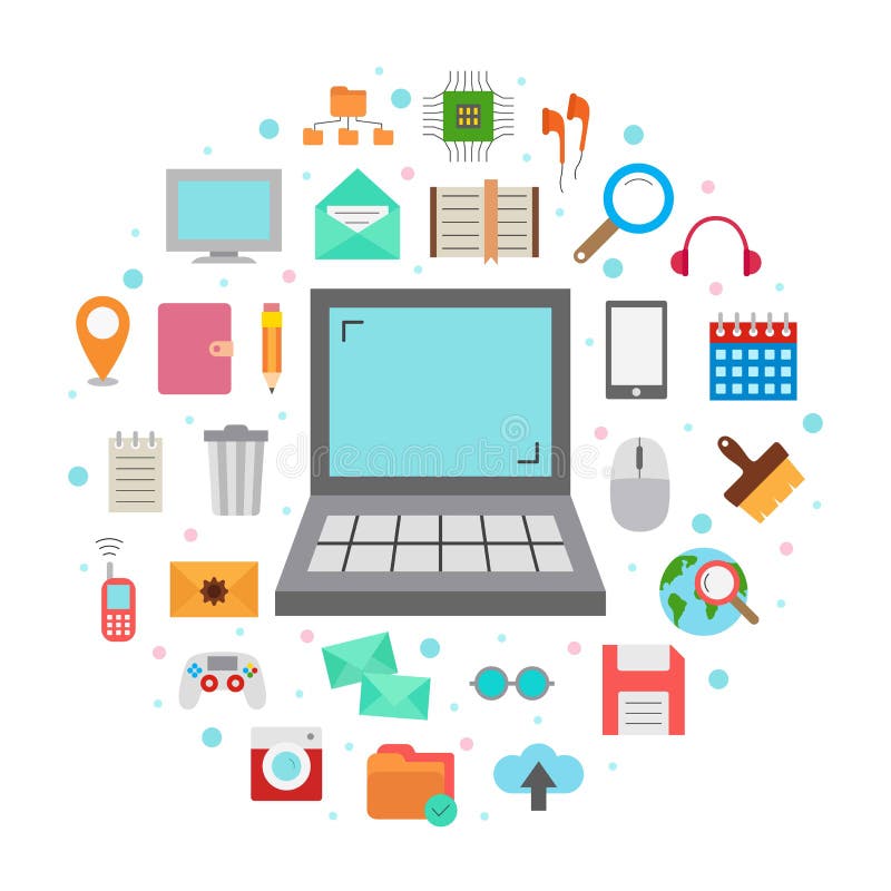Internet art icons stock illustration. Illustration of computer - 81678913