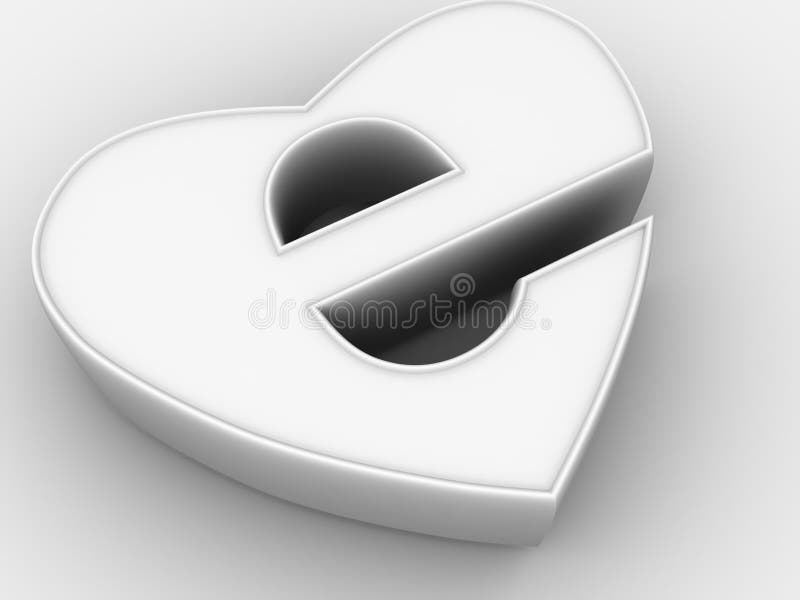 Internet as heart. 3d stock illustration. Illustration of married - 3535901