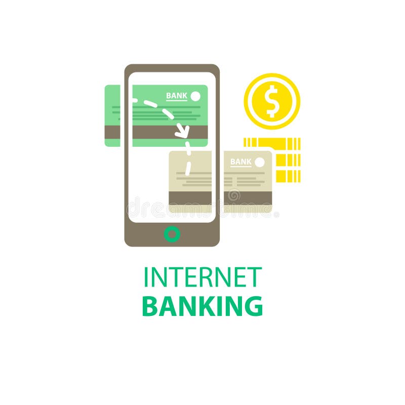 Internet banking icon stock vector. Illustration of cash - 88060053