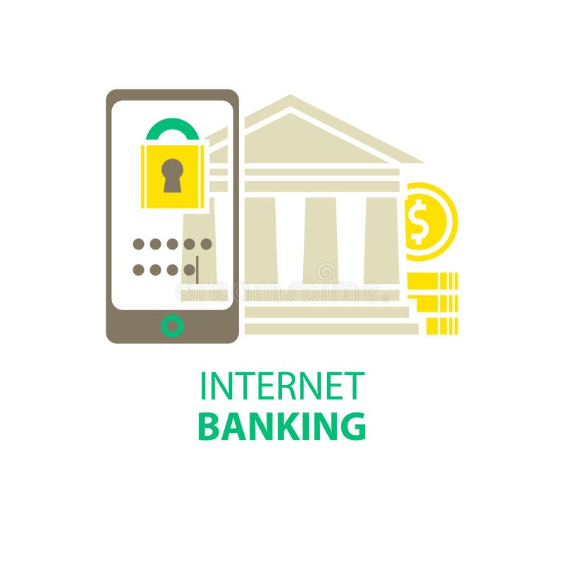 Internet banking icon stock vector. Illustration of coin - 88060054