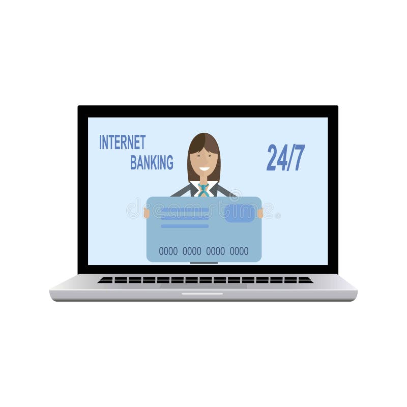 Internet Banking Illustration Stock Vector - Illustration of currency ...