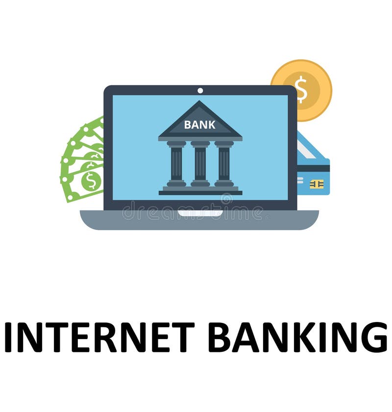 Internet Banking Isolated Color Vector Illustration Icon Stock Vector ...