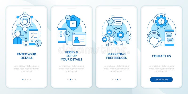 Internet Banking Registration Guide Blue Onboarding Mobile App Screen ...