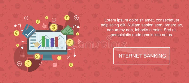 Internet Banking Website Banner. Stock Vector - Illustration of ...