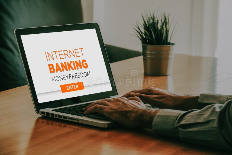 Internet Banking Website in a Laptop Screen. Stock Photo - Image of ...