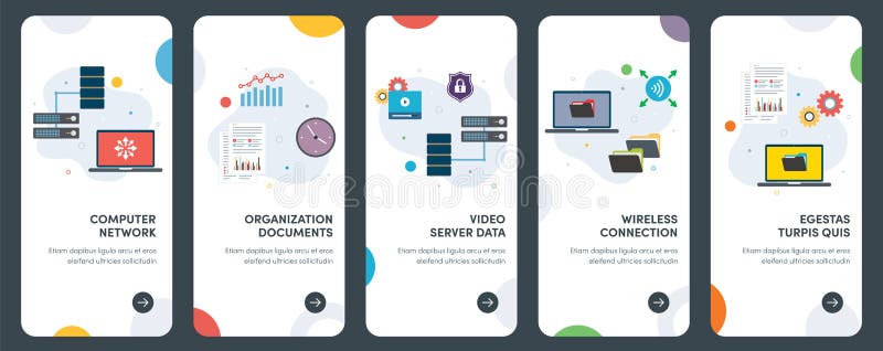 Internet Banner Set of Technology, Internet and Computers Icons Stock ...