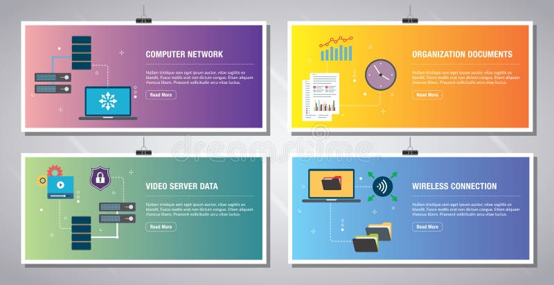 Internet Banner Set of Technology, Internet and Computers Icons Stock ...