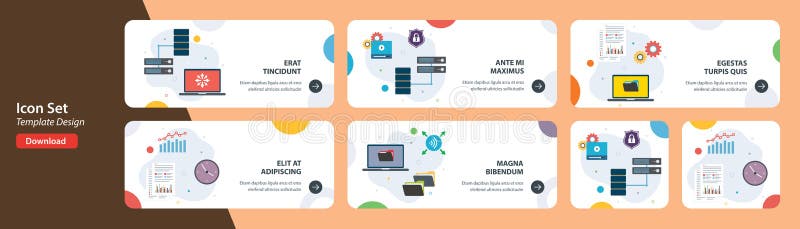 Internet Banner Set of Technology, Internet and Computers Icons Stock ...