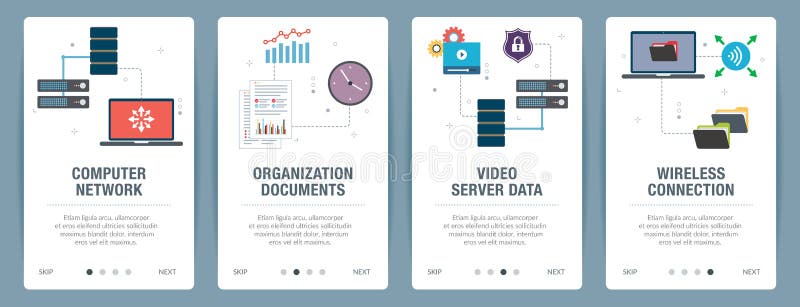 Internet Banner Set of Technology, Internet and Computers Icons Stock ...
