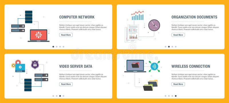 Internet Banner Set of Technology, Internet and Computers Icons Stock ...